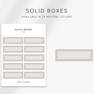 SOLID BOXES - Quarter Functional Boxes | Planner Stickers | Minimal & Functional Planner ...