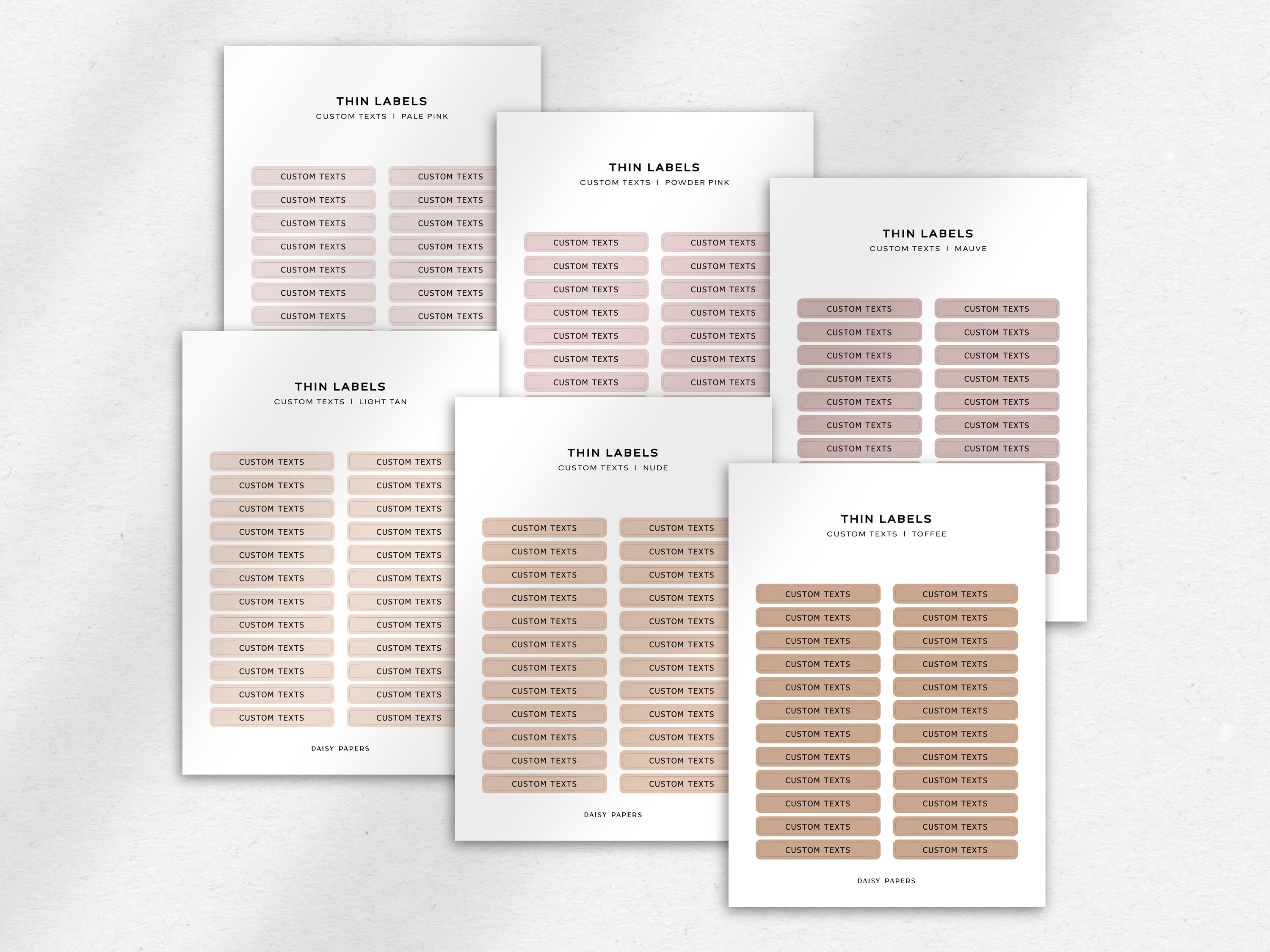 CUSTOM TEXTS - Thin Labels | Planner Stickers | Minimal & Functional ...