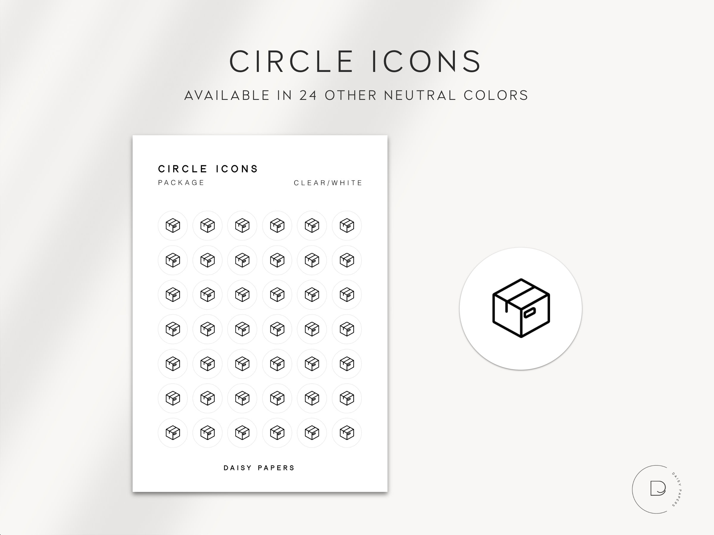 PACKAGE - Circle Icons | Planner Stickers | Minimal & Functional ...