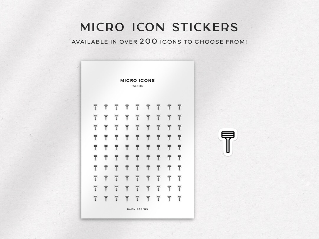 RAZOR - Micro Icon Stickers | Planner Stickers | Minimal & Functional ...