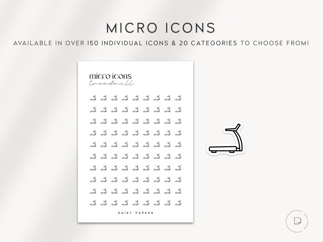 TREADMILL - Micro Icon Stickers | Planner Stickers | Minimal ...
