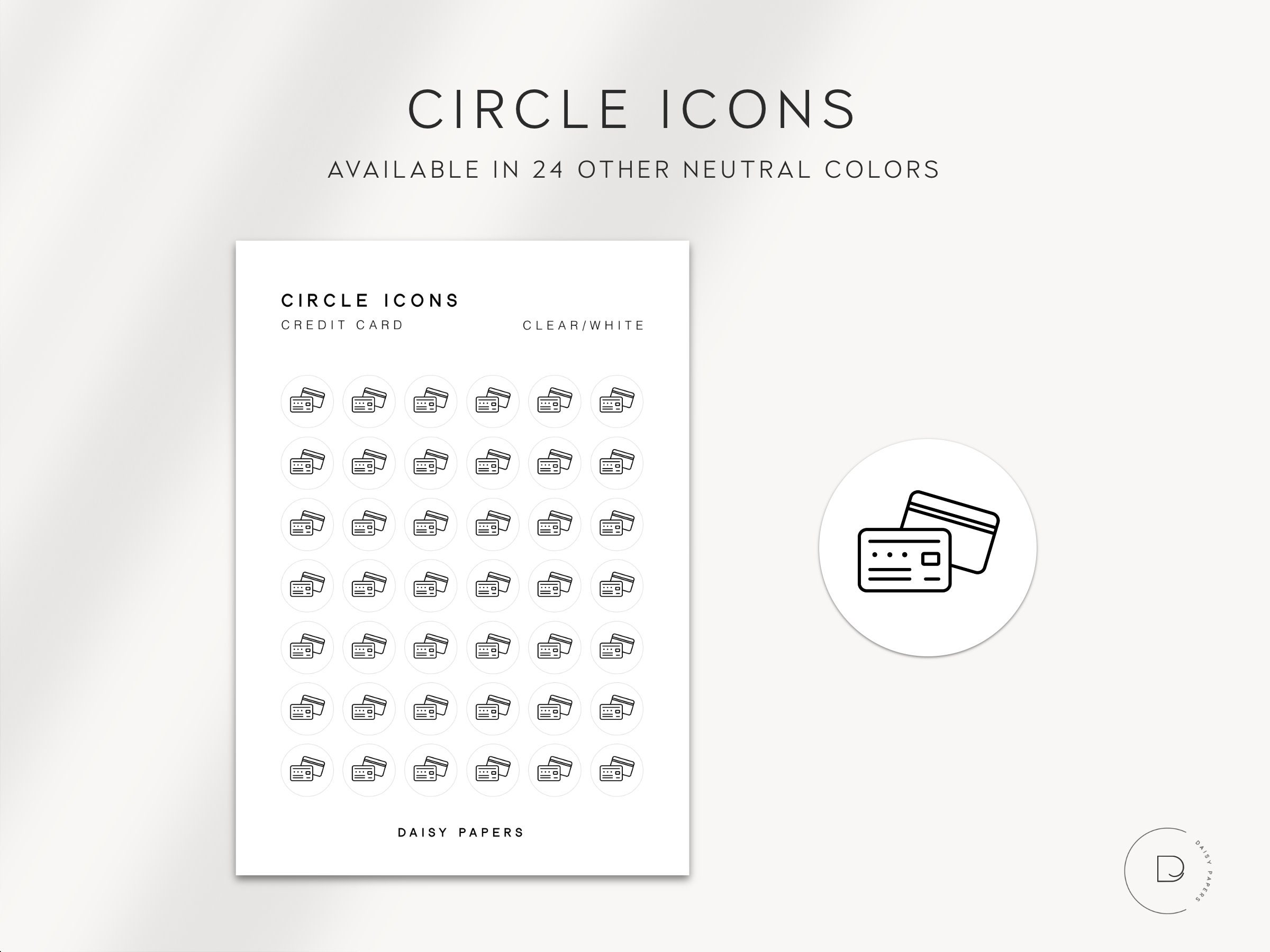 CREDIT CARD Circle Icons Planner Stickers Minimal & - Etsy