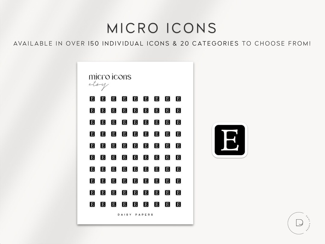 ETSY Micro Icon Stickers Planner Stickers Minimal & Functional Planner ...