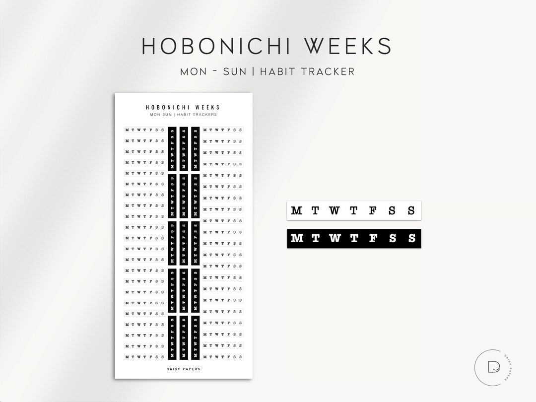 MON - SUN | Habit Trackers - Hobonichi Weeks Stickers | Functional ...