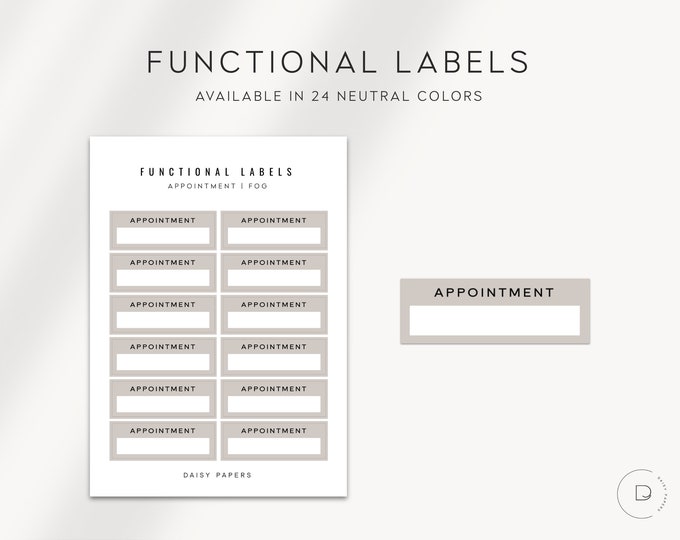 APPOINTMENT - Functional Labels | Minimal & Functional Planner Stickers ...