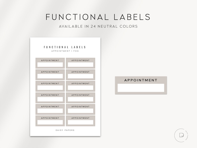 APPOINTMENT Functional Labels Minimal & Functional Planner - Etsy