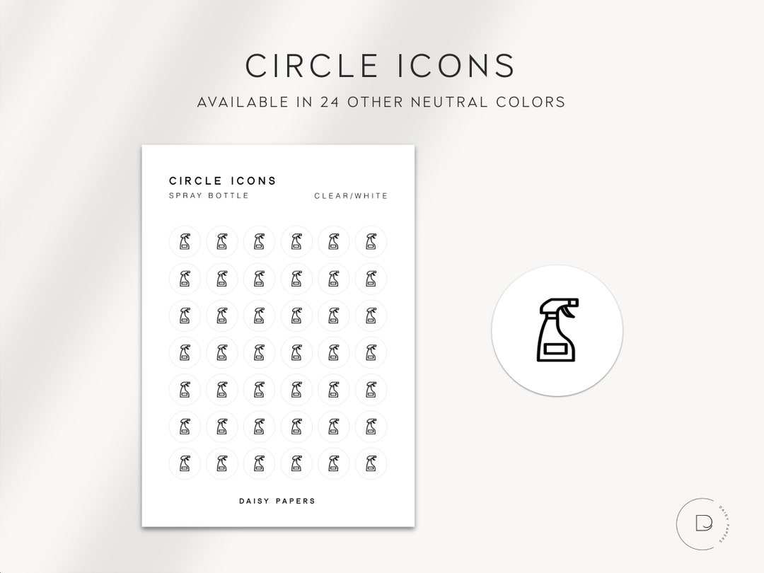 SPRAY BOTTLE CLEANER - Circle Icons | Planner Stickers | Minimal ...