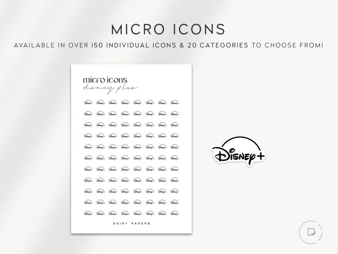 DISNEY PLUS - Micro Icon Stickers | Planner Stickers | Minimal ...