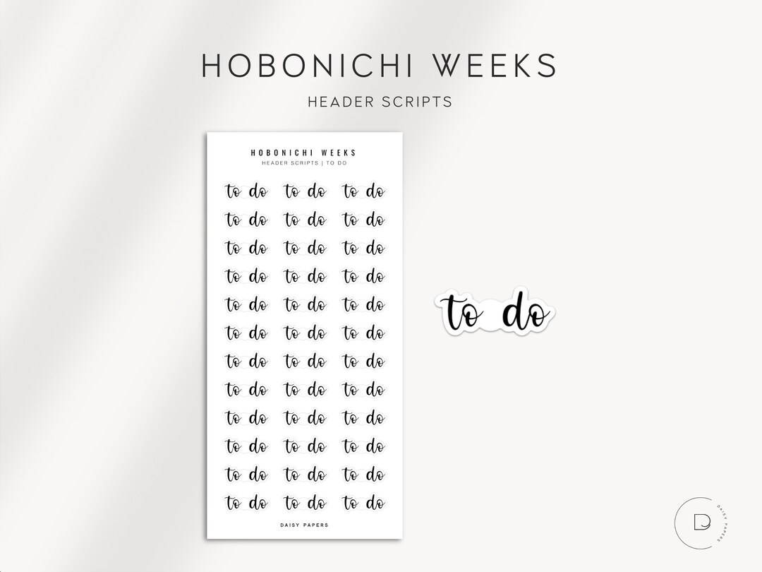 TO DO - Header Scripts - Hobonichi Weeks Stickers | Functional and ...