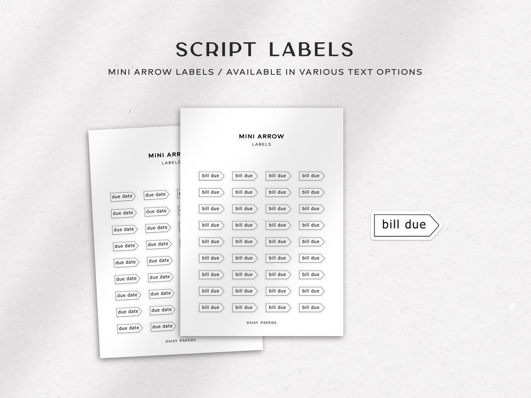 MINI ARROW LABELS | Minimal & Functional Planner Stickers for Everyday ...