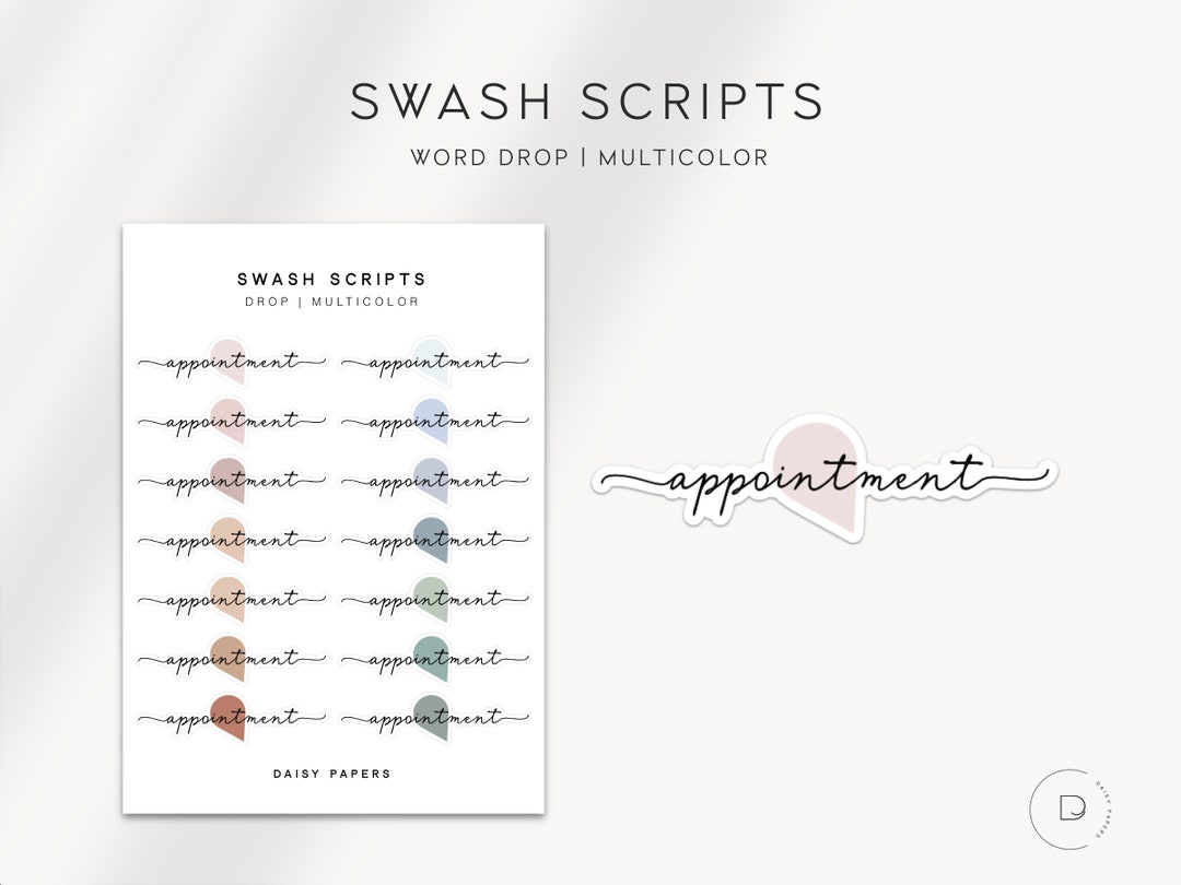 SWASH SCRIPTS Minimal & Functional Planner Stickers Bullet Journal ...