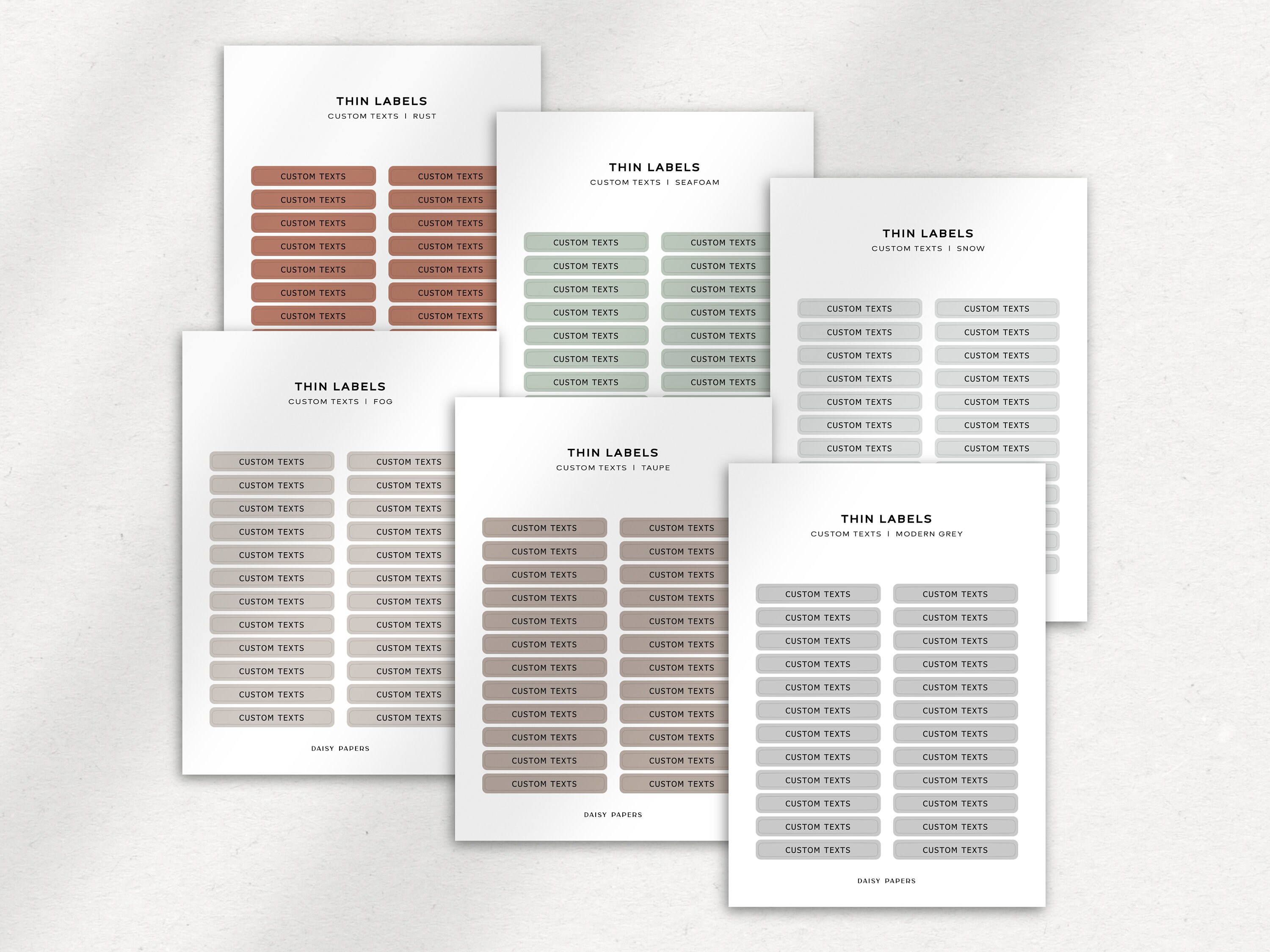 CUSTOM TEXTS - Thin Labels | Planner Stickers | Minimal & Functional ...