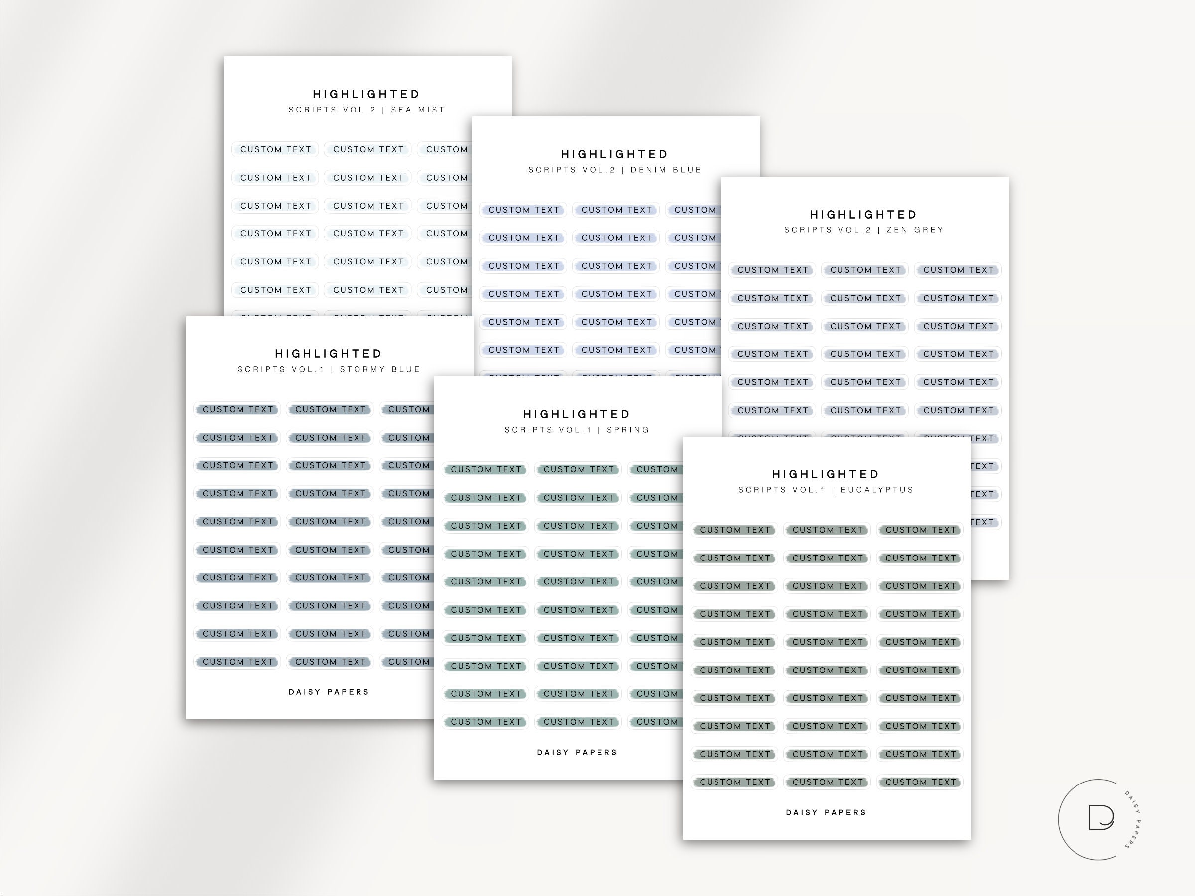 CUSTOM TEXT Highlighted Scripts Vol. 2 Planner Stickers - Etsy