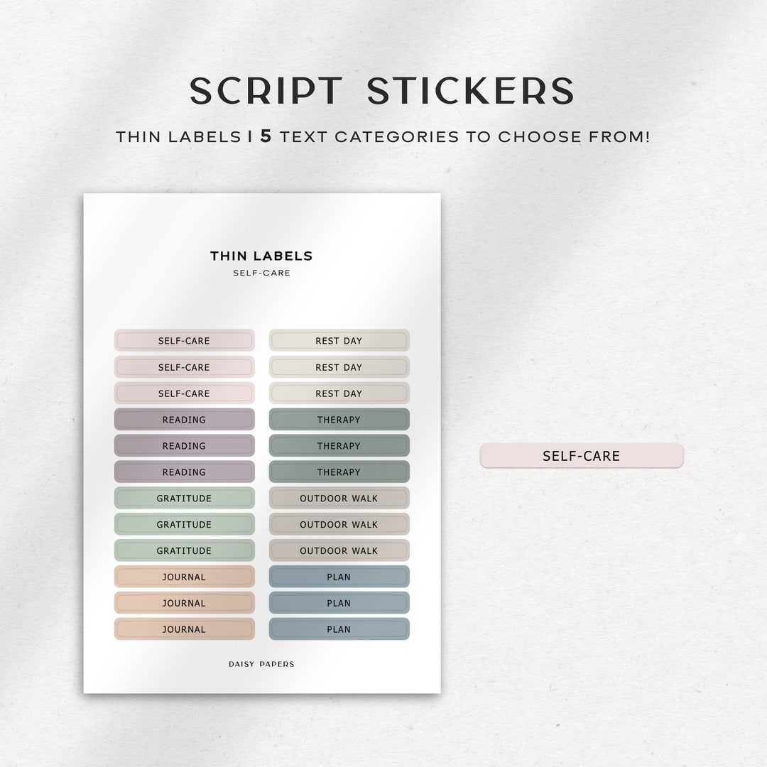 THIN LABELS Minimal & Functional Planner Stickers for Everyday Planning ...