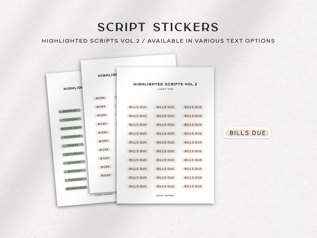 HIGHLIGHTED SCRIPTS Vol. 2 | Minimal & Functional Script Planner ...