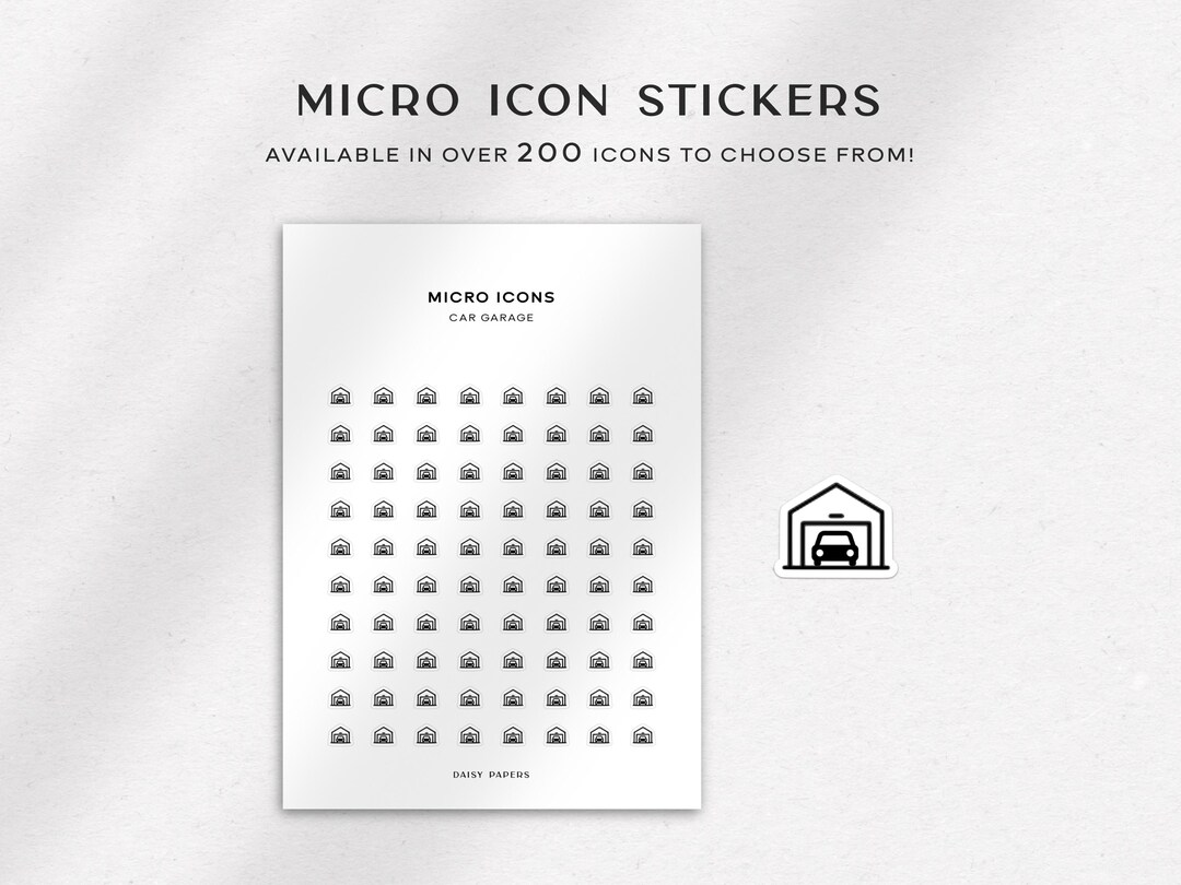 CAR GARAGE - Micro Icon Stickers | Planner Stickers | Minimal ...