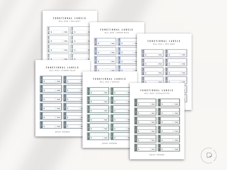 BILL DUE - Functional Labels | Minimal & Functional Planner Stickers ...