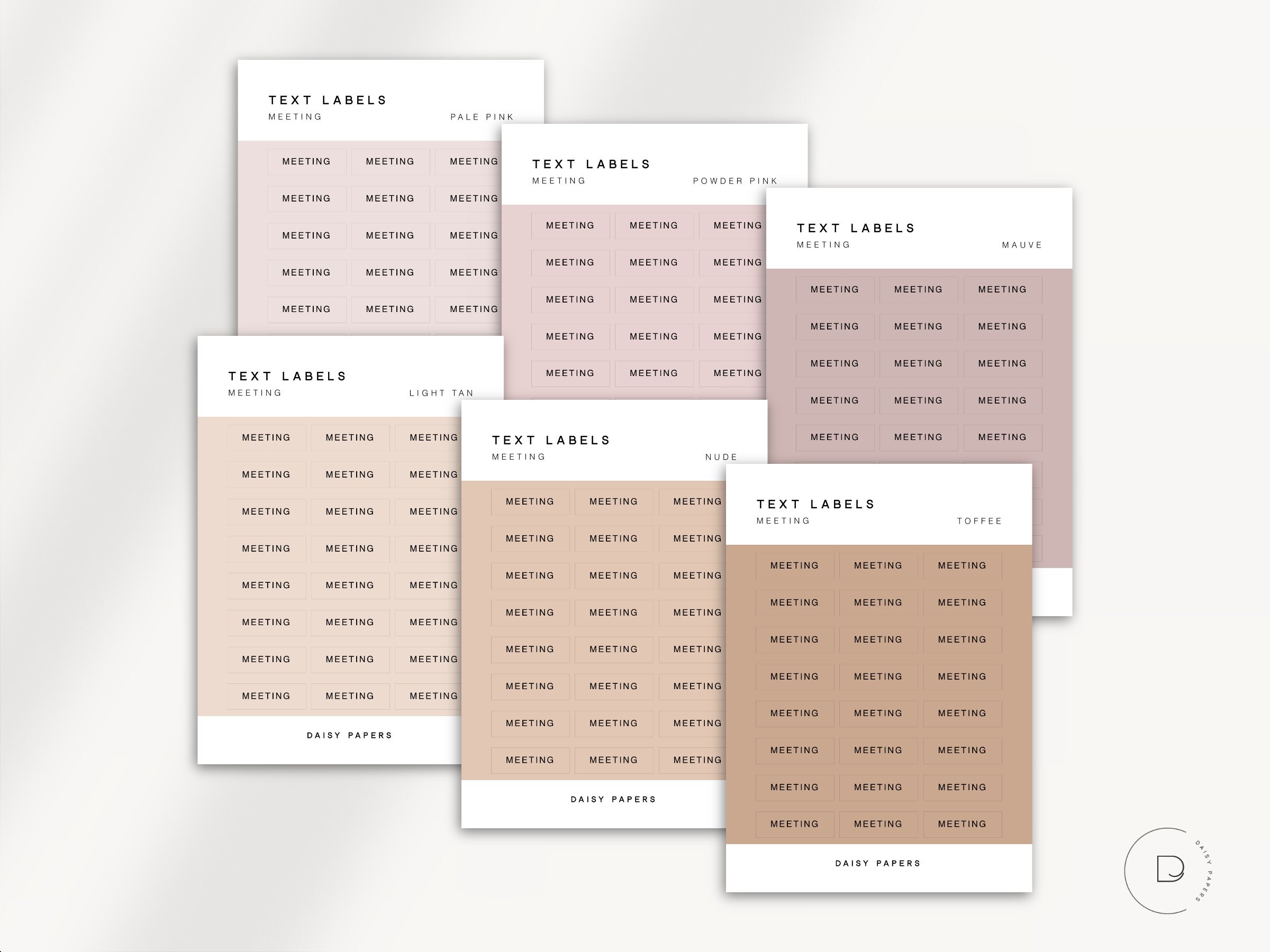 MEETING - Text Labels | Planner Stickers | Minimal & Functional Planner ...