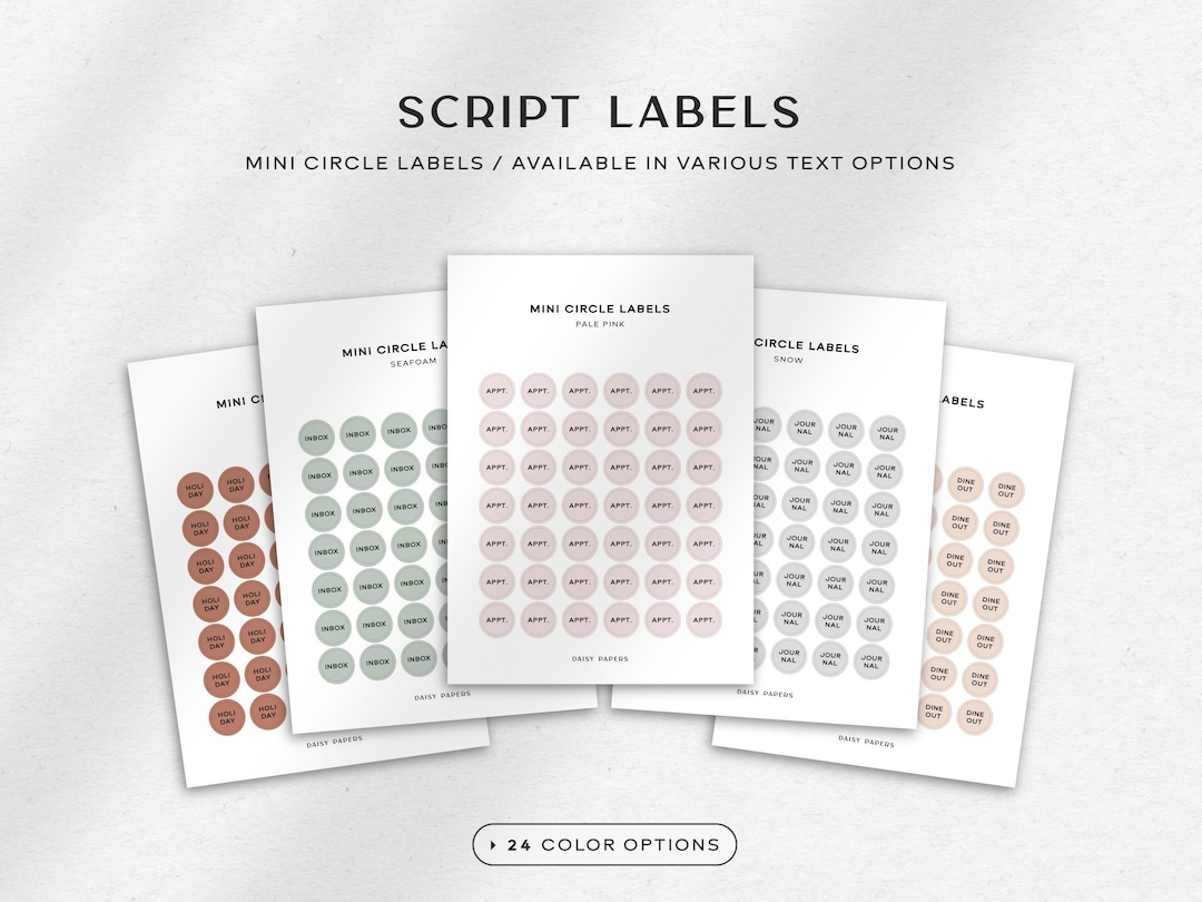 MINI CIRCLE LABELS | Minimal & Functional Planner Stickers for Everyday ...