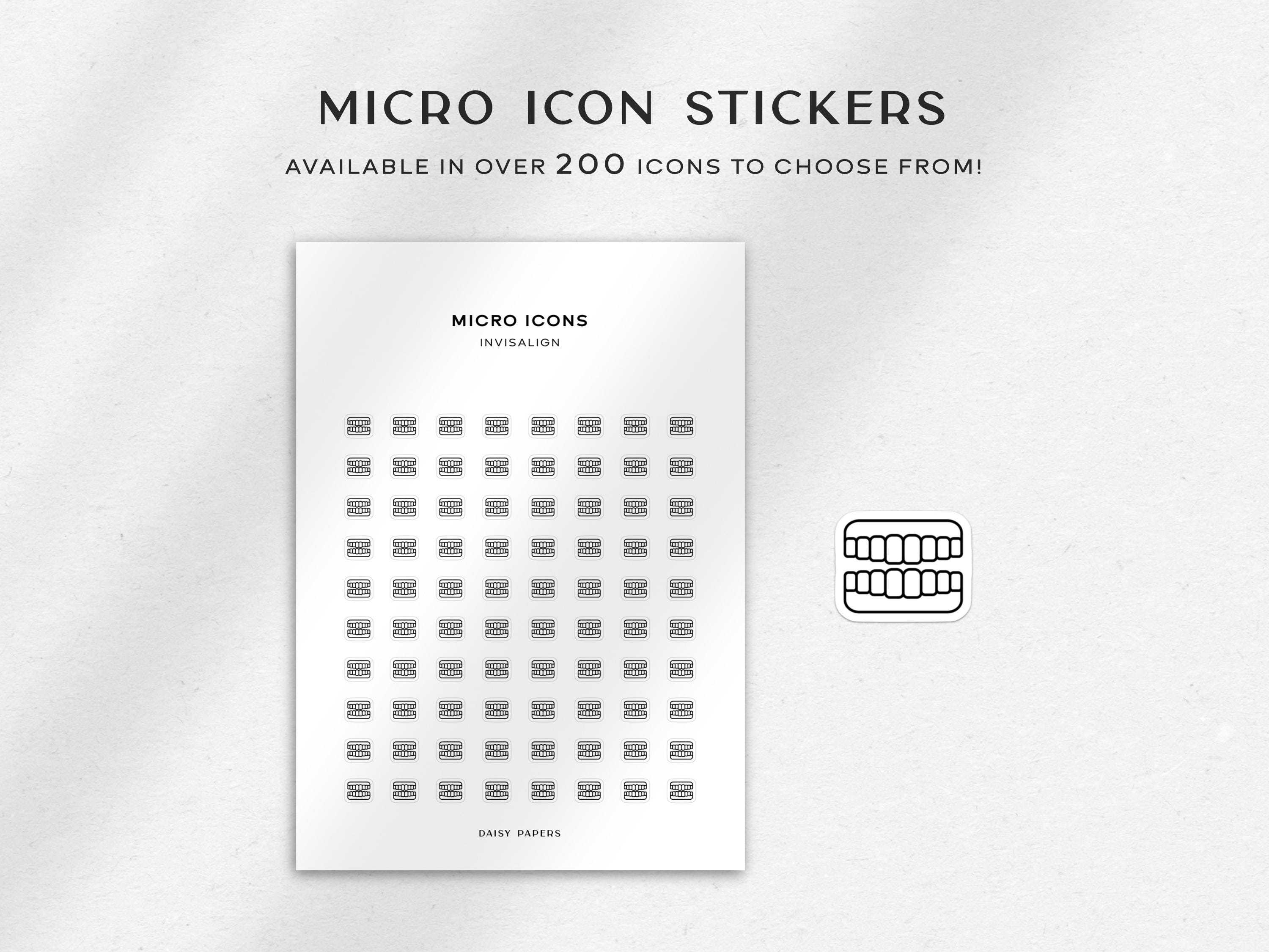 INVISALIGN - Micro Icon Sticker | Planner Stickers | Minimal ...