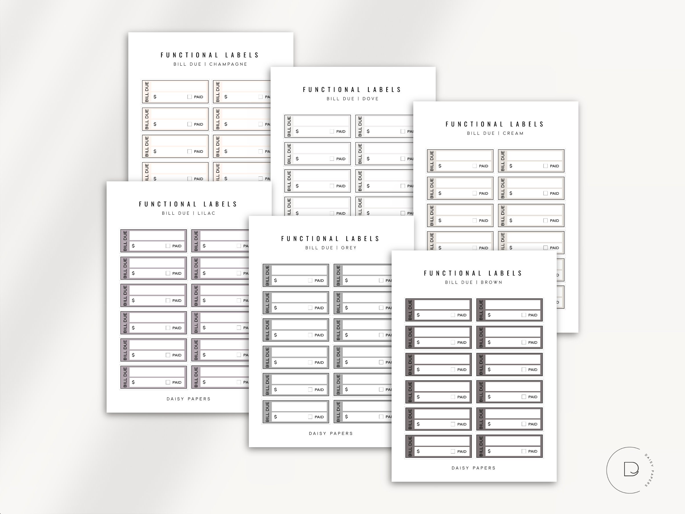 BILL DUE - Functional Labels | Minimal & Functional Planner Stickers ...