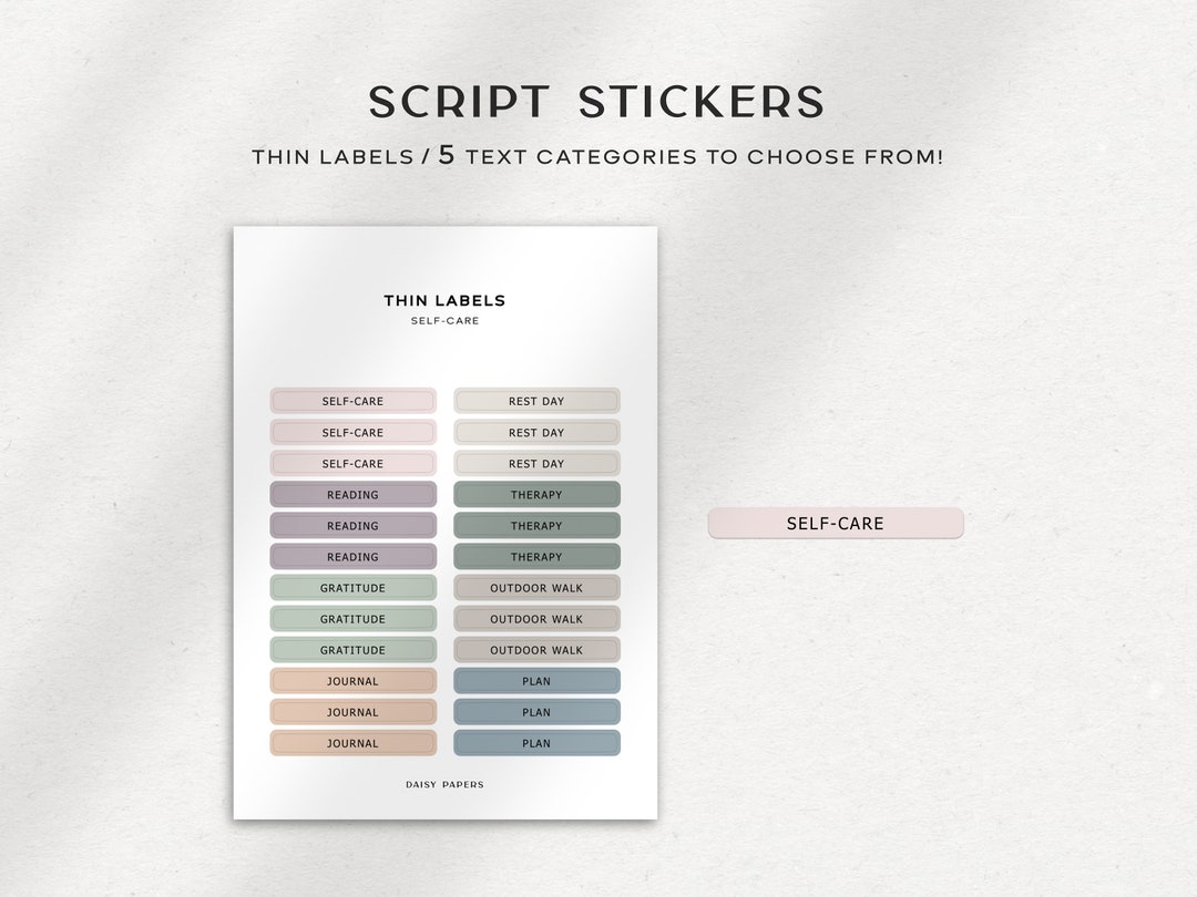 THIN LABELS | Minimal & Functional Planner Stickers for Everyday ...