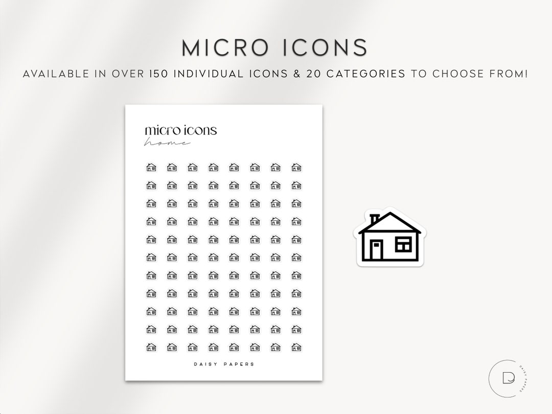 HOME - Micro Icon Stickers | Planner Stickers | Minimal & Functional ...
