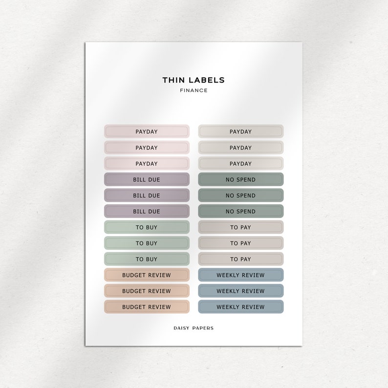 THIN LABELS | Minimal & Functional Planner Stickers for Everyday ...