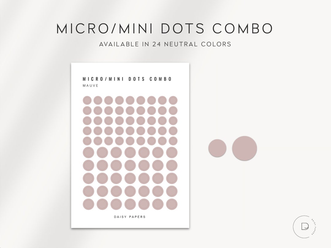 TRANSPARENT Micro / Mini Dots Combo Functional Dots Planner Stickers ...