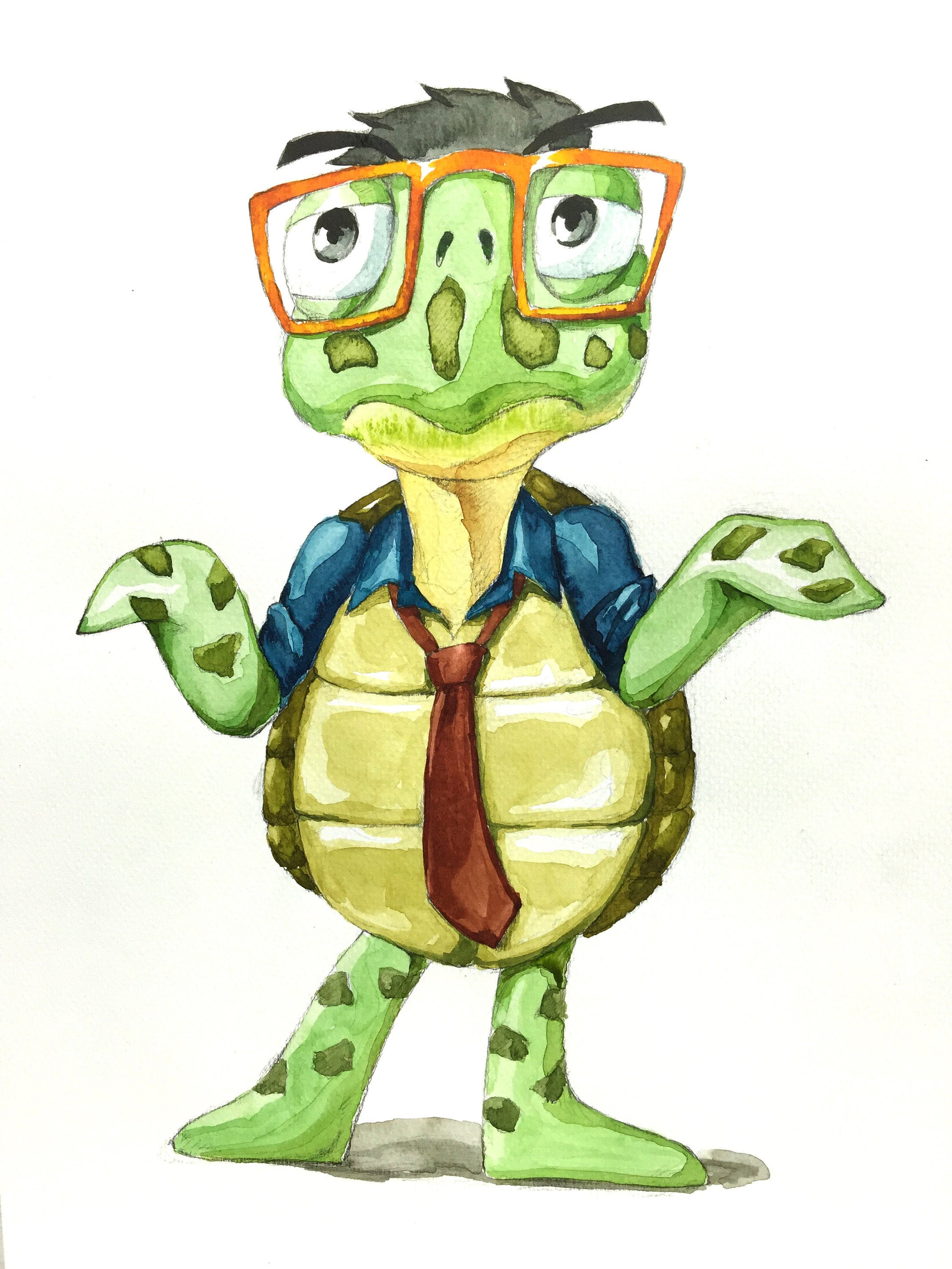Turtleman, Acuarela, Acuarela de personaje, Animales antropomórficos, Dibujo de personajes ...