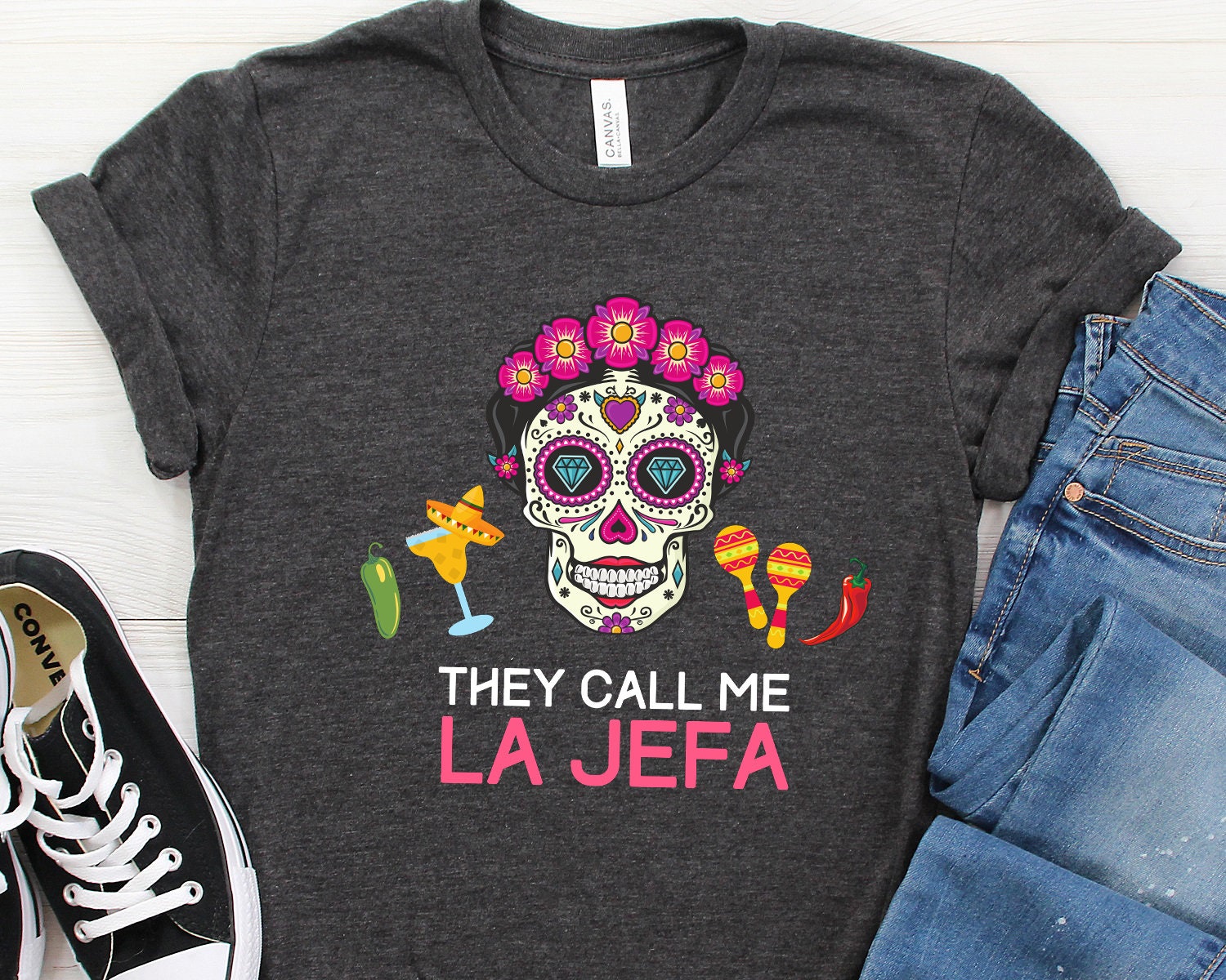 They Call Me La Jefa, La Jefa, Mexican Shirt, Mexican Gift, Spanish ...