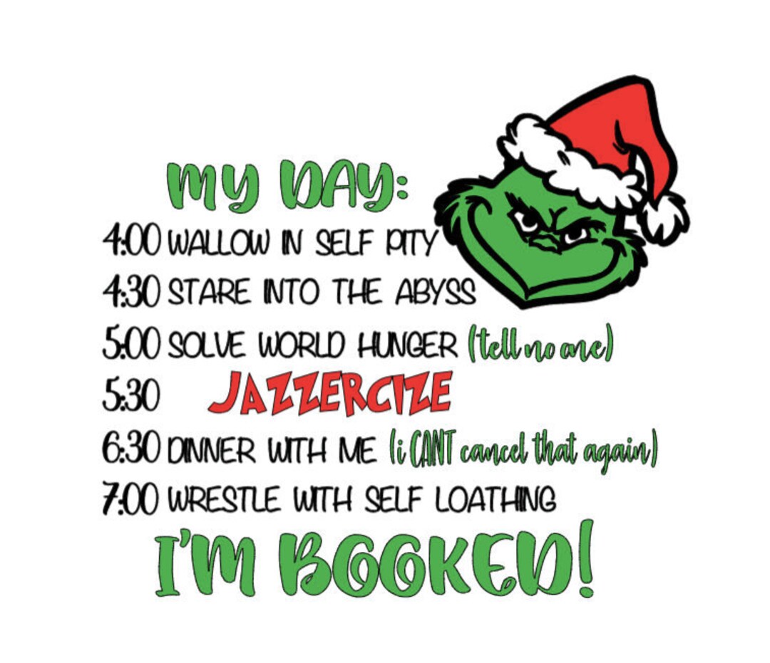 The Grinch's Schedule Digital File SVG - Etsy Canada