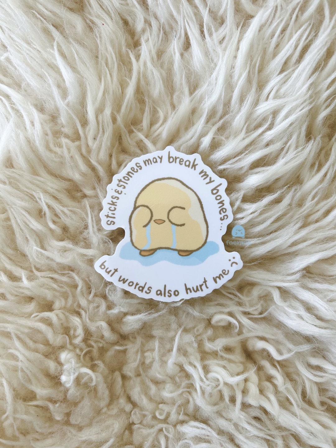 Sensitive Crying Chick Vinyl Sticker - Etsy