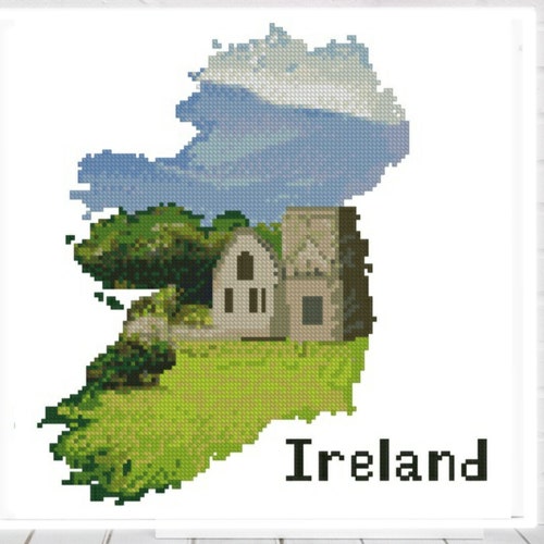Northern Ireland Modern Cross Stitch Pattern Great Britain | Etsy