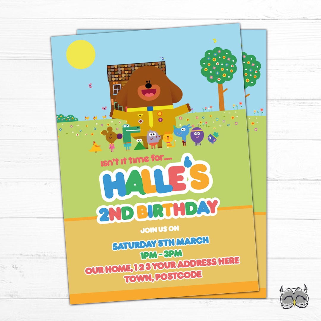 Hey Duggee Party Invite | Kids Invitations | Children's Party - Etsy