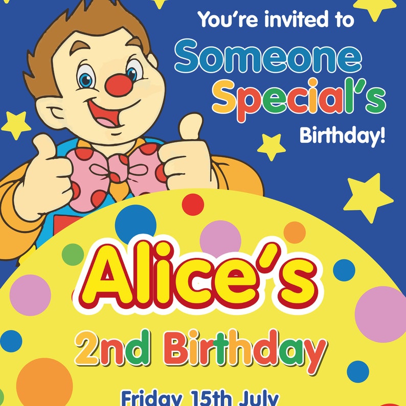 Mr Tumble Party Invite | Kids Invitations | Children's Party - Etsy