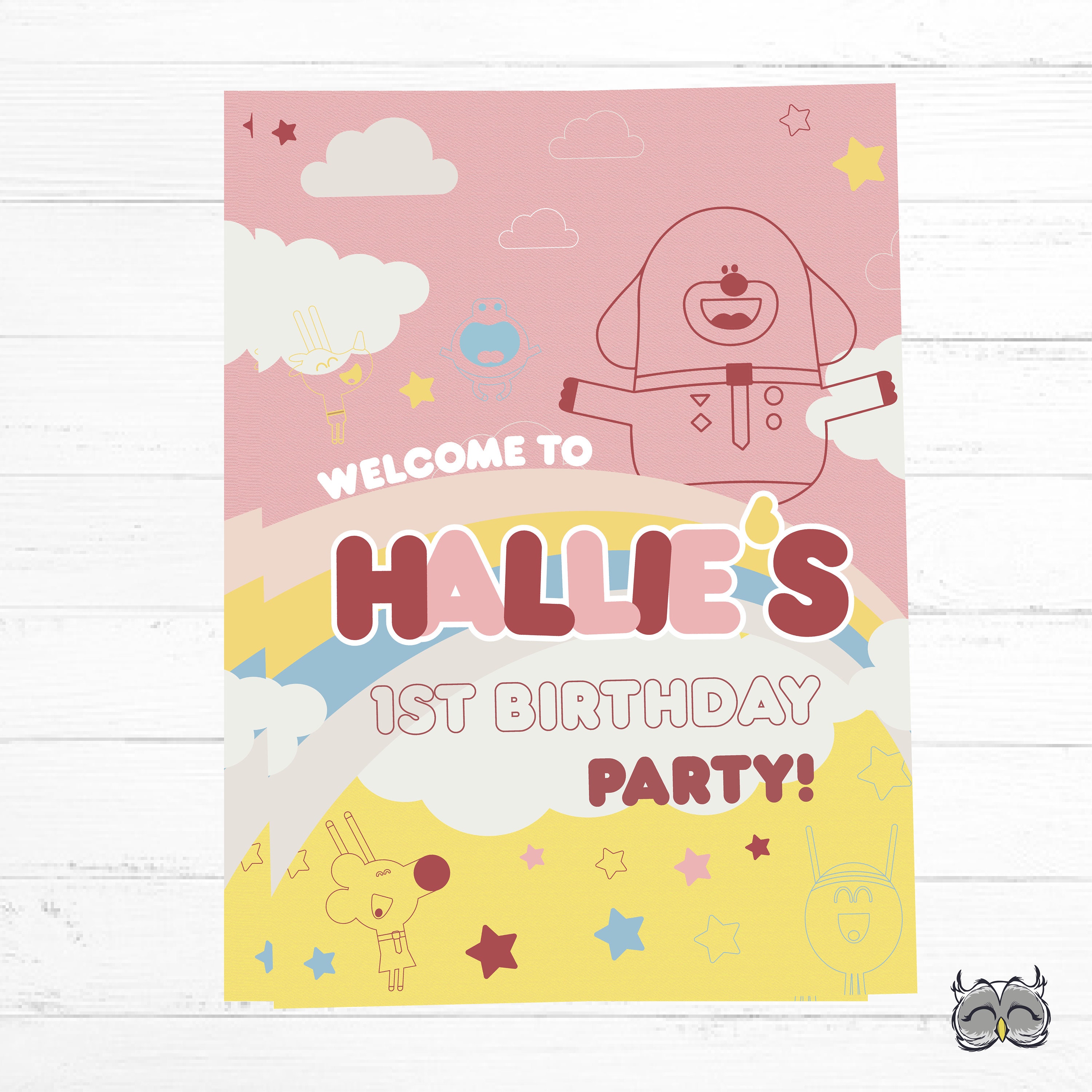 Pink Hey Duggee Birthday Sign - A4 / A5 / A3 - Digital Download - Etsy