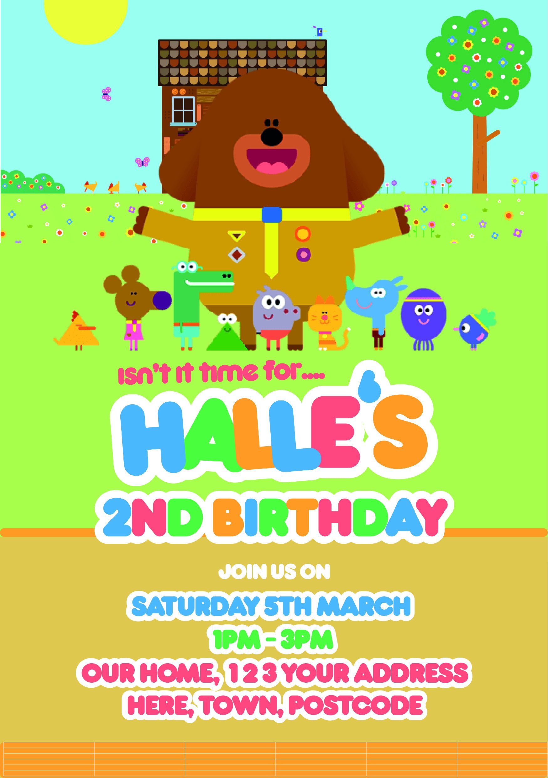 Hey Duggee Party Invite Kids Invitations Children's | Etsy