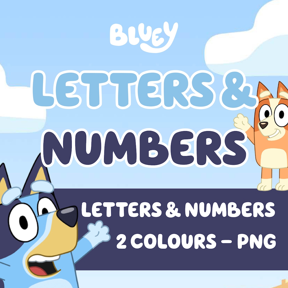 Bluey Inspired Font & PNG Bluey Inspired Text - Etsy UK