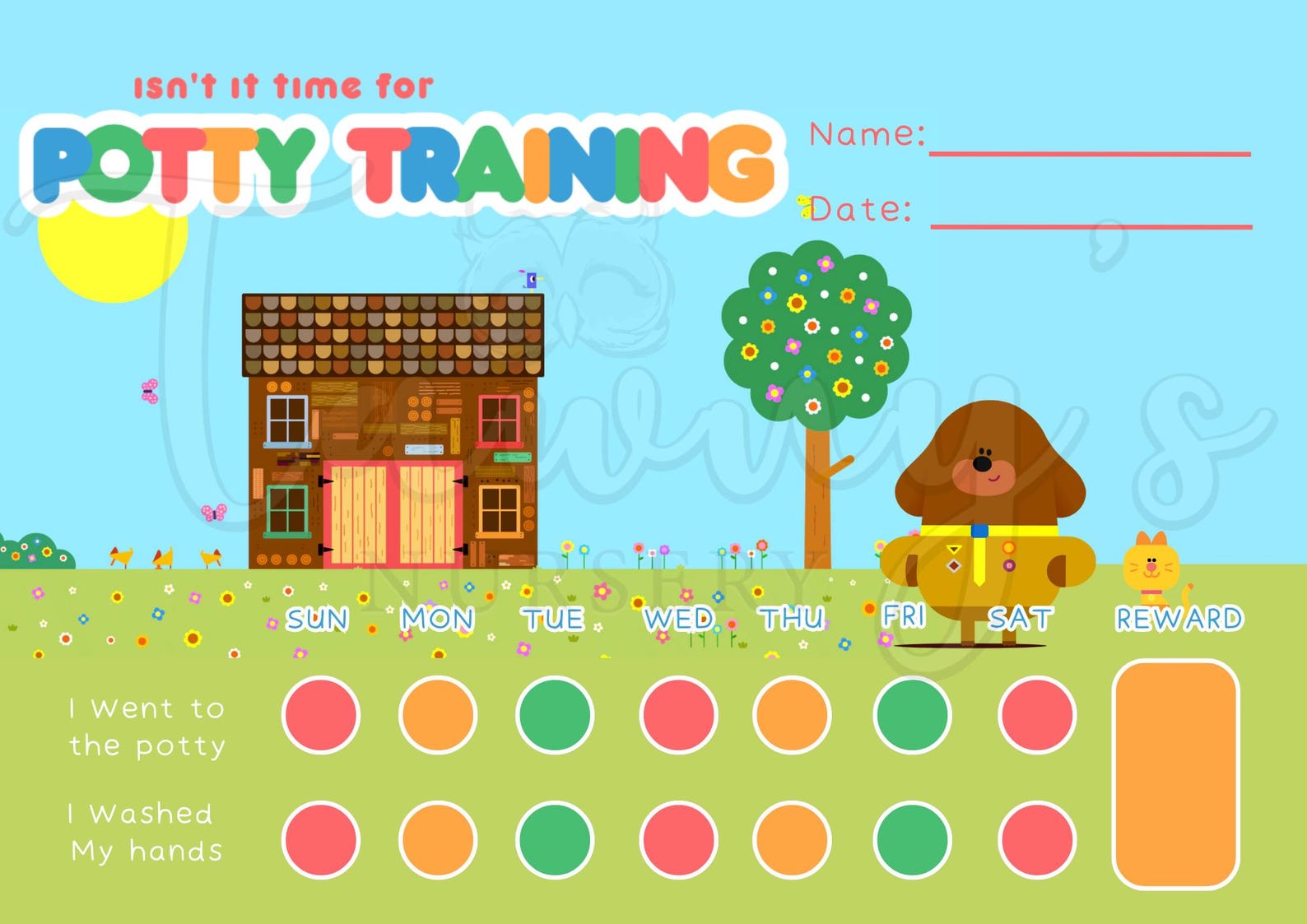 Hey Duggee Potty Training Chart | Downloadable Hey Duggee Chart ...