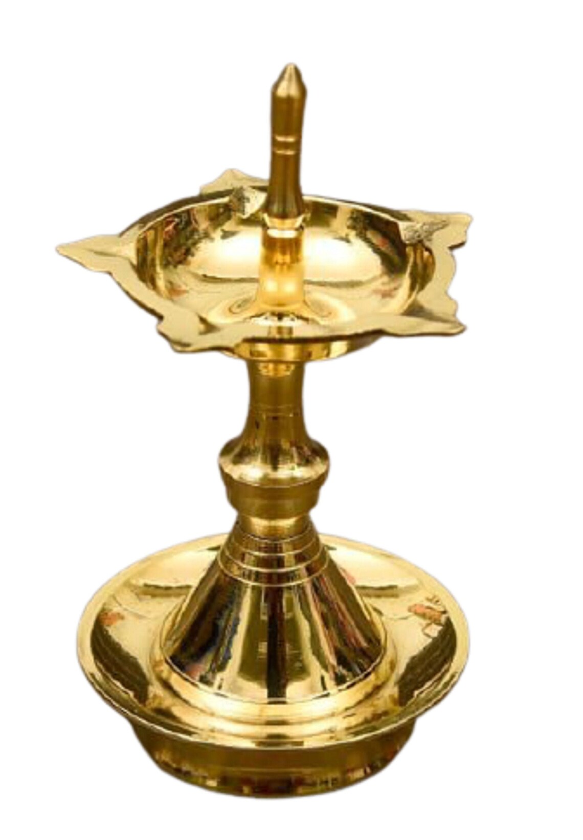 Traditional Brass Panchmukhi Standing Diya Deepak Jyoti Hindu - Etsy