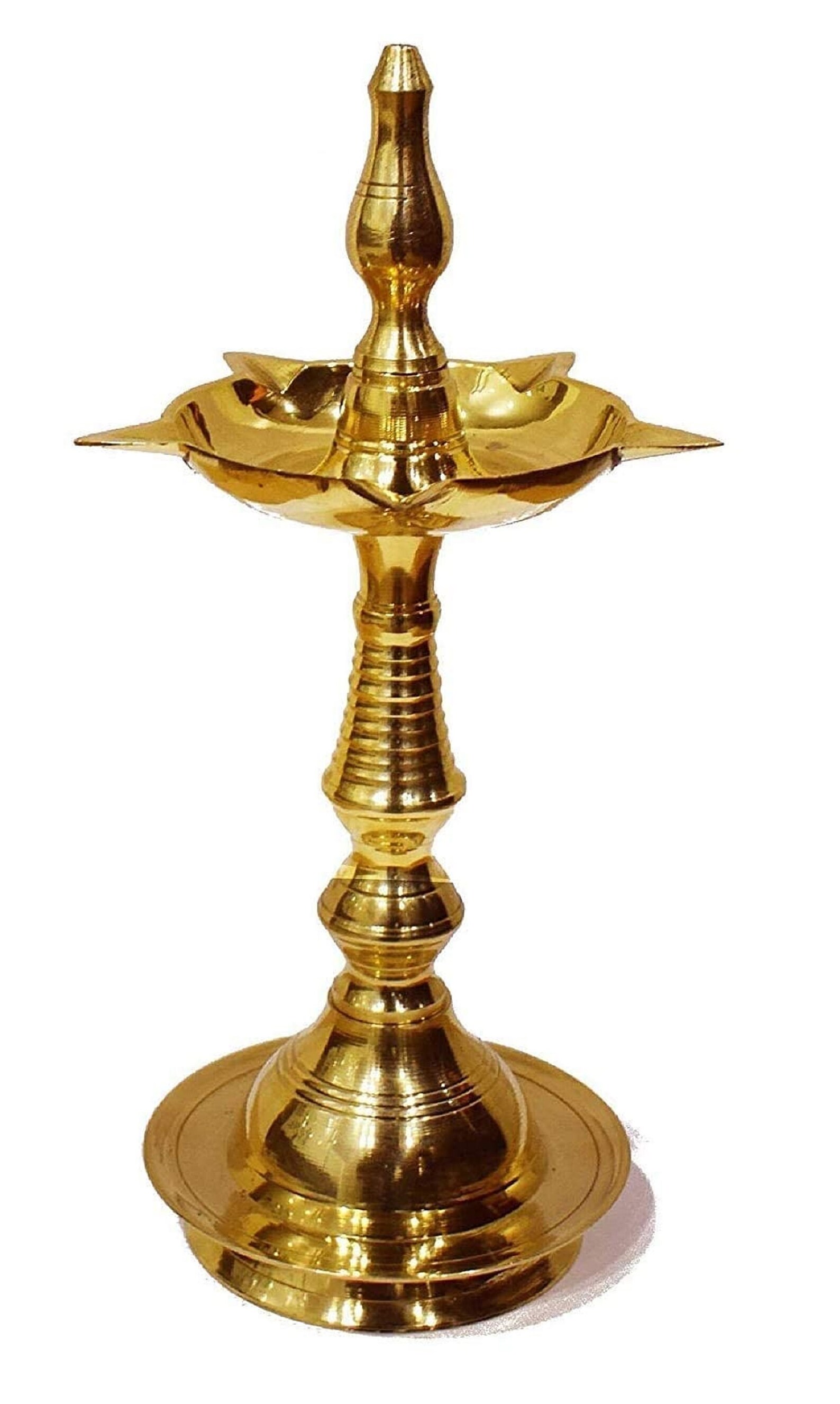 Traditional Brass Panchmukhi Standing Diya Deepak Jyoti Hindu - Etsy