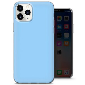 Blue Pastel Phone Case Baby Blue Cover for iPhone 17 Pro Max, 16e, 15 ...