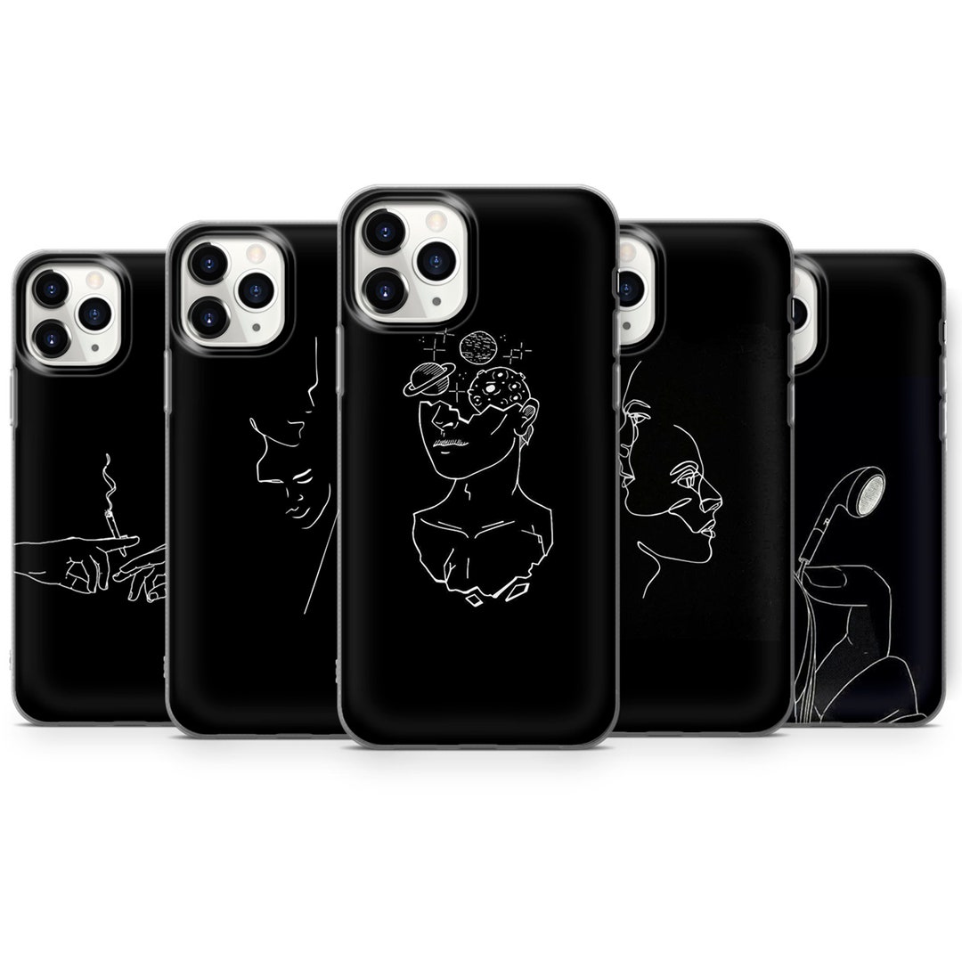Line Art Phone Case Minimalistic Art Cover Fit for iPhone 15 Pro Max ...