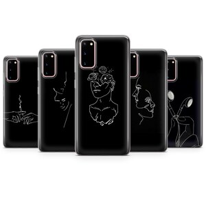 Line Art Phone Case Minimalistic Art Cover Fit for iPhone 15 Pro Max ...