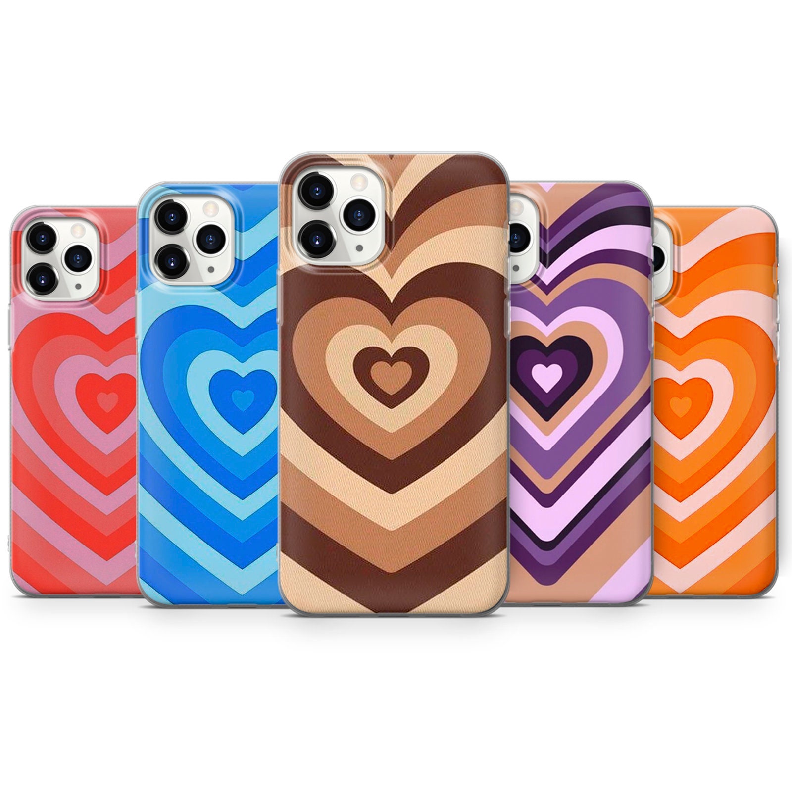 Indie Aesthetic Y2K Phone Case Trippy Hearts Cover fit for | Etsy