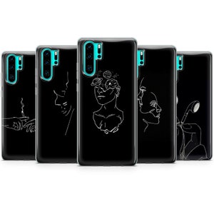 Line Art Phone Case Minimalistic Art Cover Fit for iPhone 15 Pro Max ...