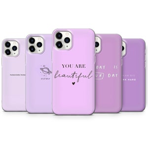 Purple Phone Case Minimalistic Cover Fit for iPhone 15 Pro Max, 14 Plus ...