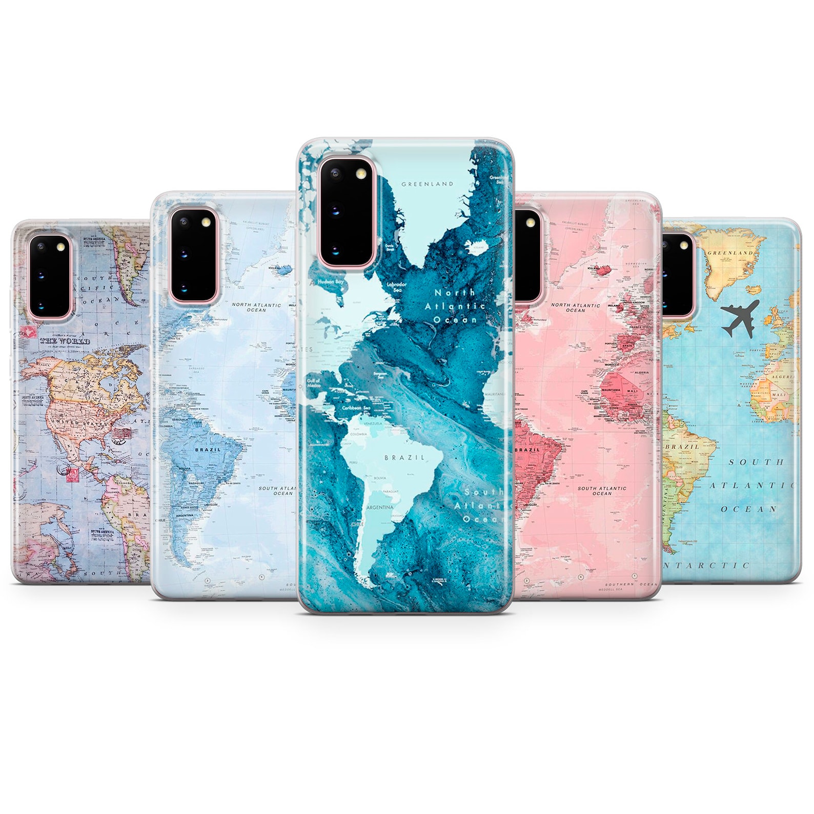 World Map Phone Case Travel Print Cover for iPhone 17 Pro Max, 16e, 15 ...