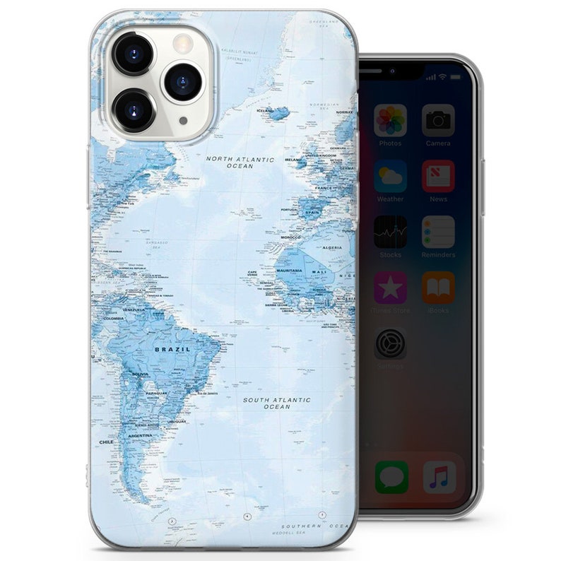 World Map Phone Case Travel Print Cover for iPhone 17 Pro Max, 16e, 15 ...
